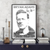 Bryan Adams - Typography Portrait in songs / Lyrics Memorabilia/collec ...