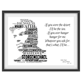 George Michael v1 Typography Portrait in songs & lyrics print – The ...